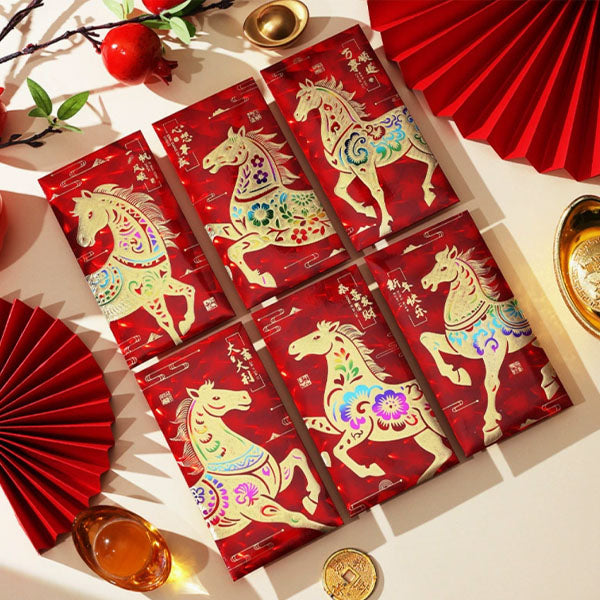 Lucky Lunar New Year Fire Horse Gift Envelopes (6pk) – Showcase USA ...