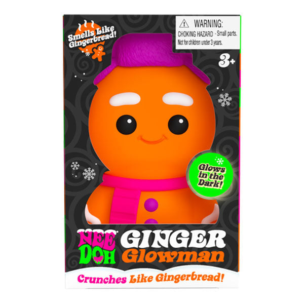 Nee Doh Ginger Glowman Crunchy Scented Glow-In-The-Dark Fidget Toy (1p ...