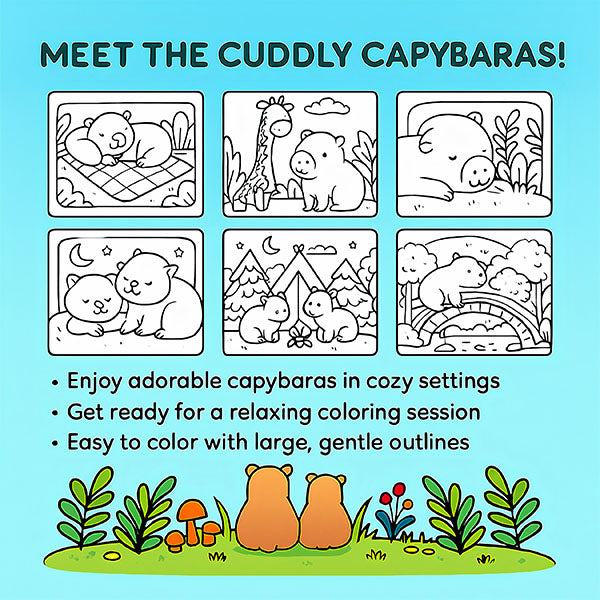 coloring book capybara